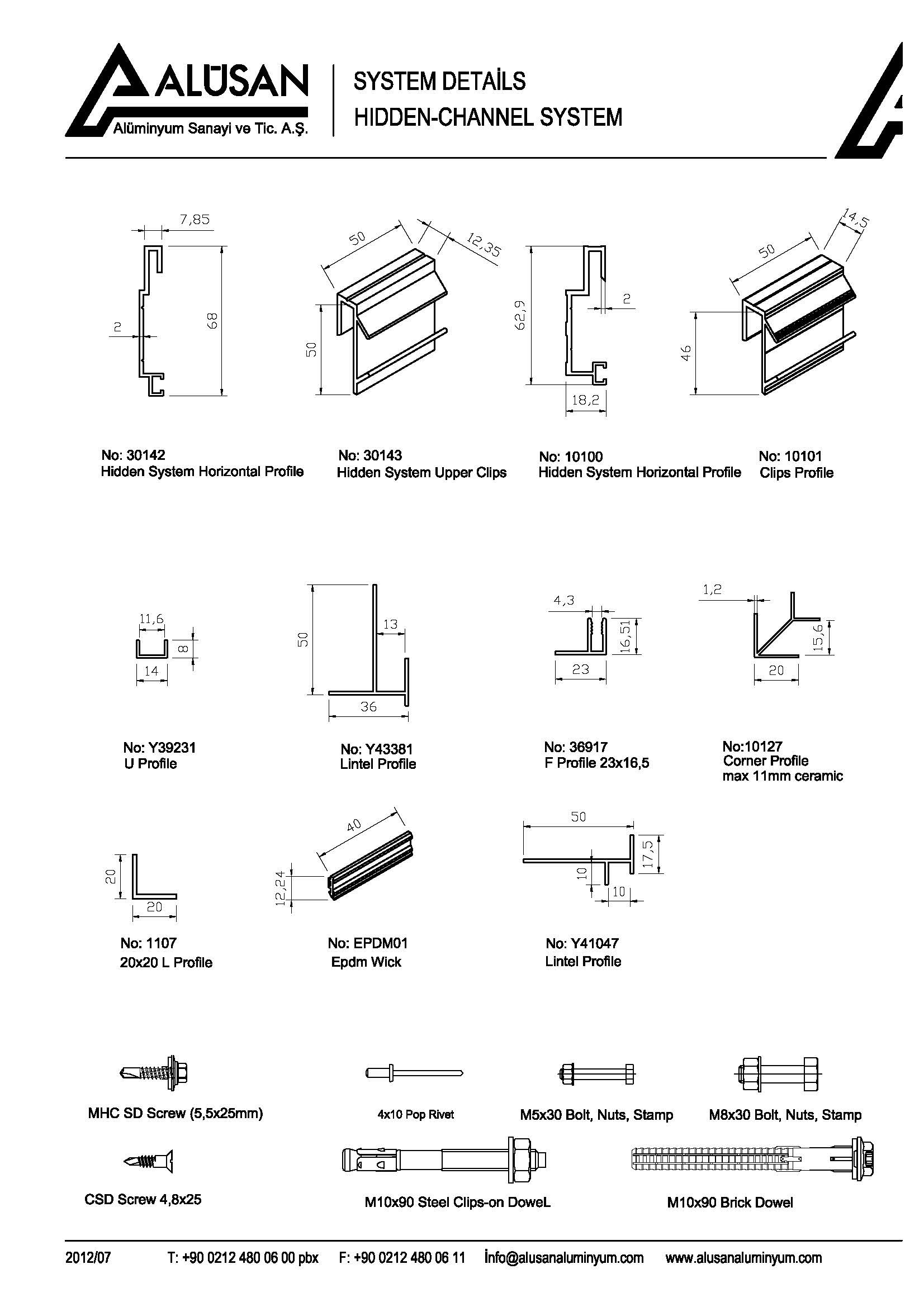 Hidden-Channel System :: Alüsan - Alüminyum